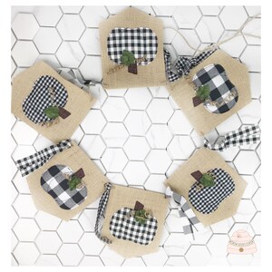 Buffalo Plaid Burlap Banner, Fall Banner Mantle Decor, Autumn Decor ...