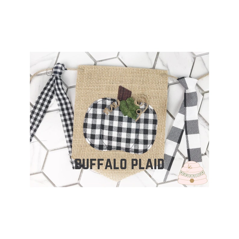 Buffalo Plaid Burlap Banner Fall Banner Mantle Decor Autumn - Etsy