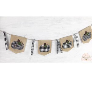 Buffalo Plaid Burlap Banner, Fall Banner Mantle Decor, Autumn Decor ...