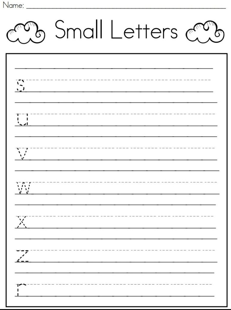 Small letters tall letters fall letters/abc Writing Practice | Etsy