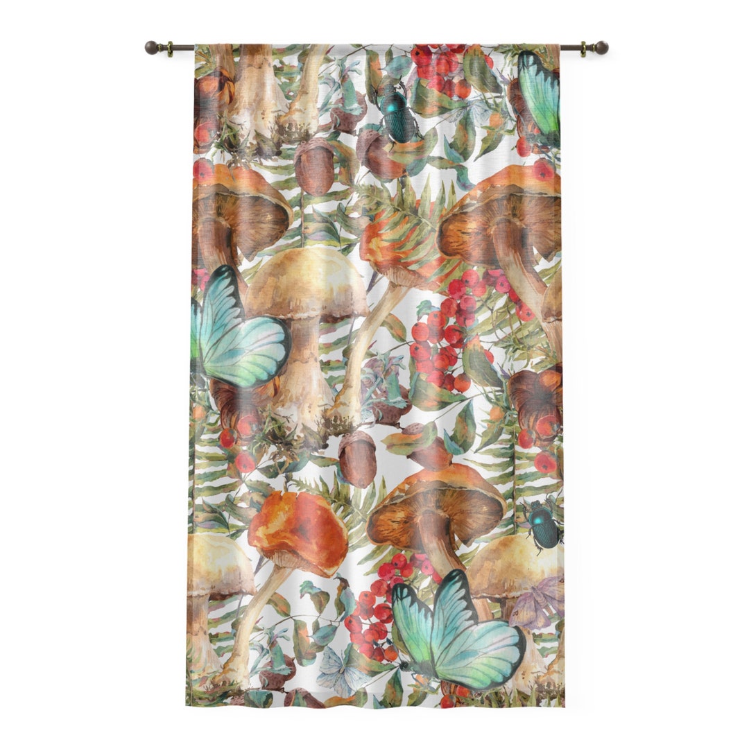 Mushroom Curtain Panel - Etsy