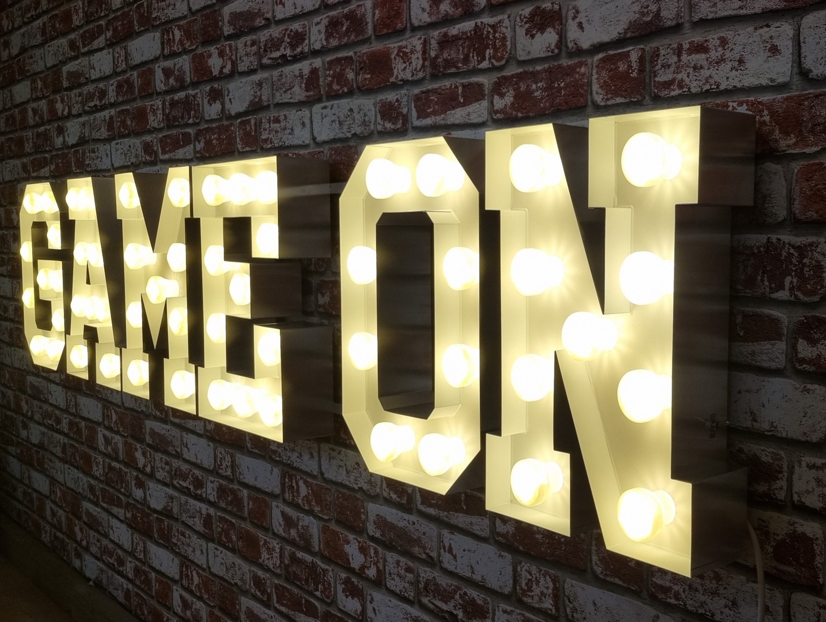 Marquee Letter 'GAME ON' Light up Sign - Etsy