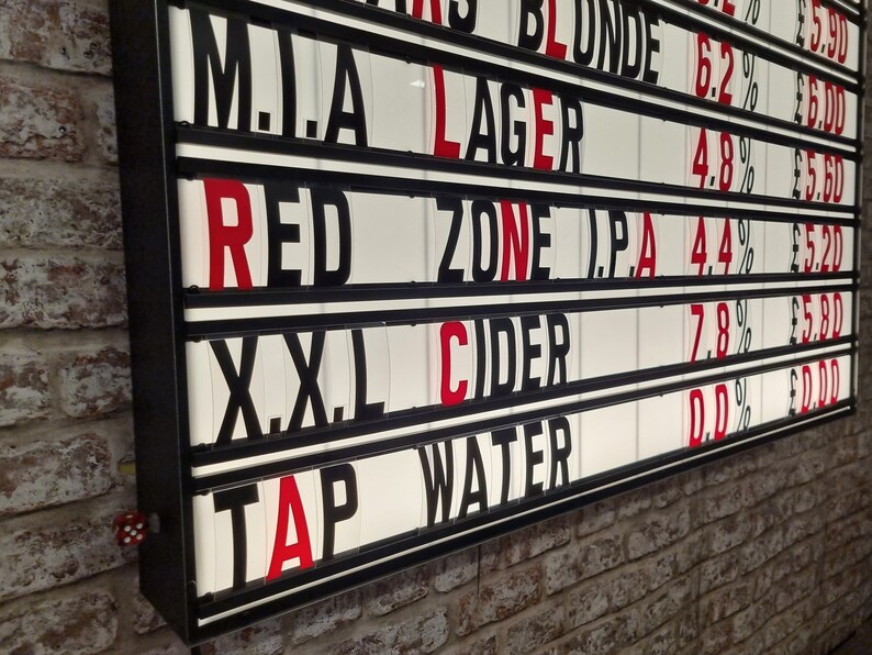 American Style Illuminated Menu Board Light Box Letter/bar/restaurant ...