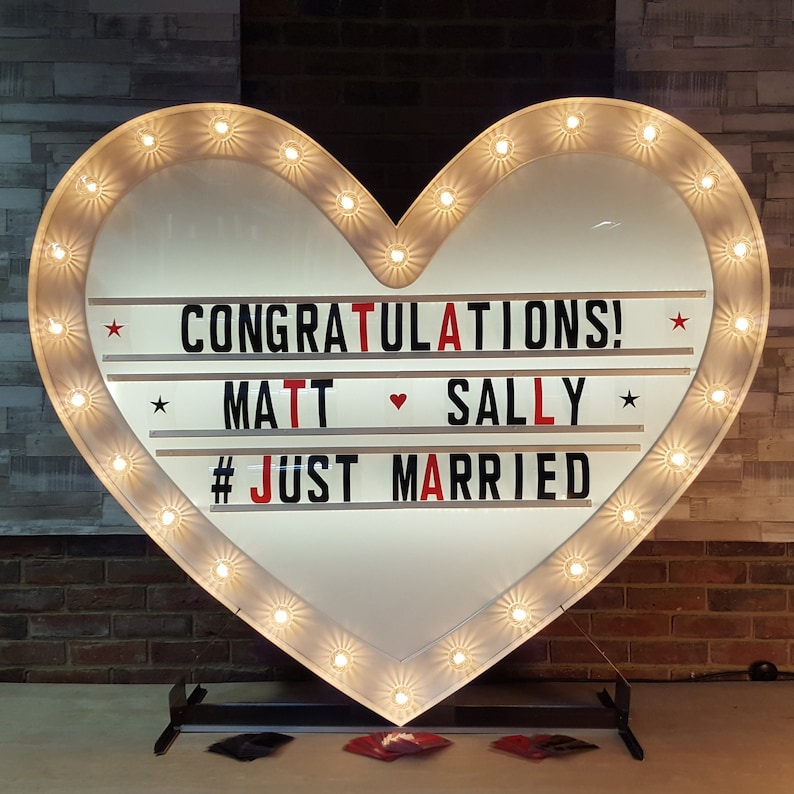 5ft Giant Love Heart Light up Light Box Letter Marquee Wedding Board ...