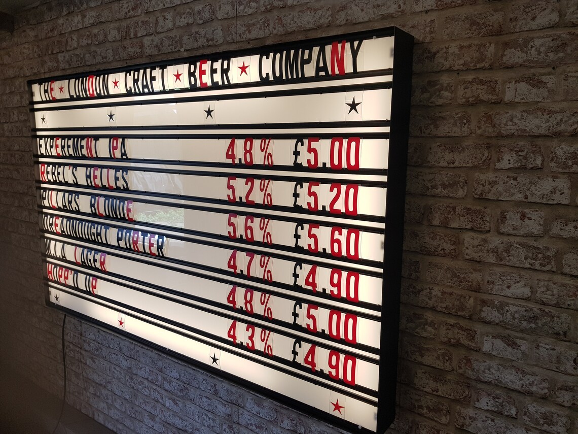 Illuminated American Style Menu Board Light up Light Box Letters Sign ...