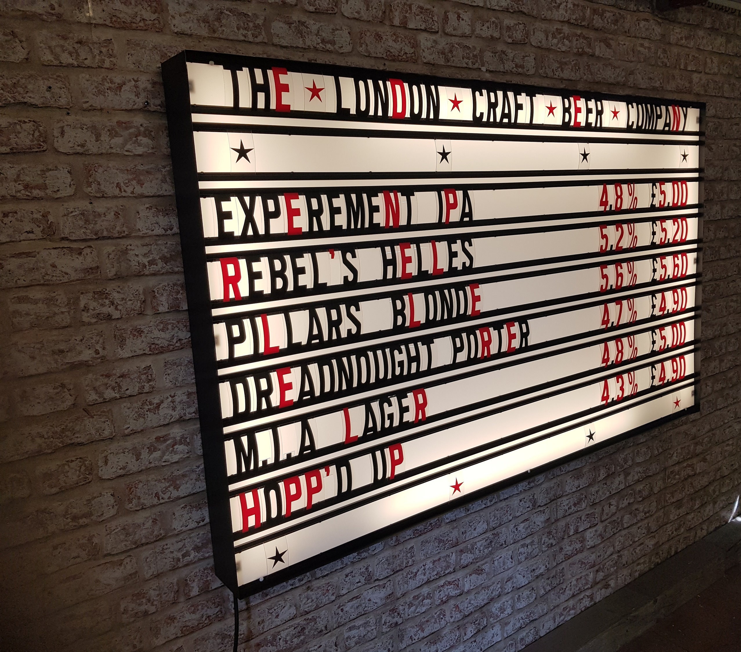Illuminated Old Style American Menu Display Board Light up Light Box ...