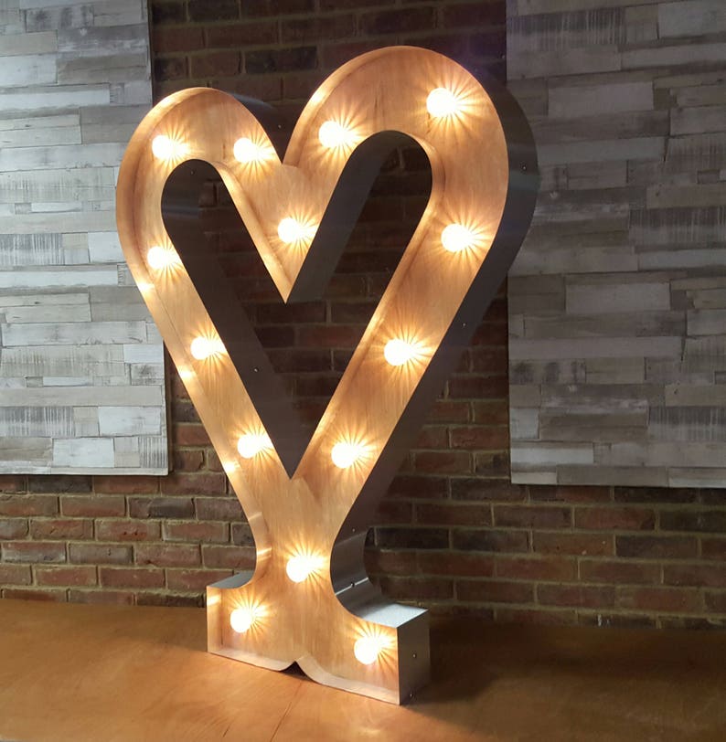 5ft Light up Heart/light Bulb Marquee Letter Lights - Etsy