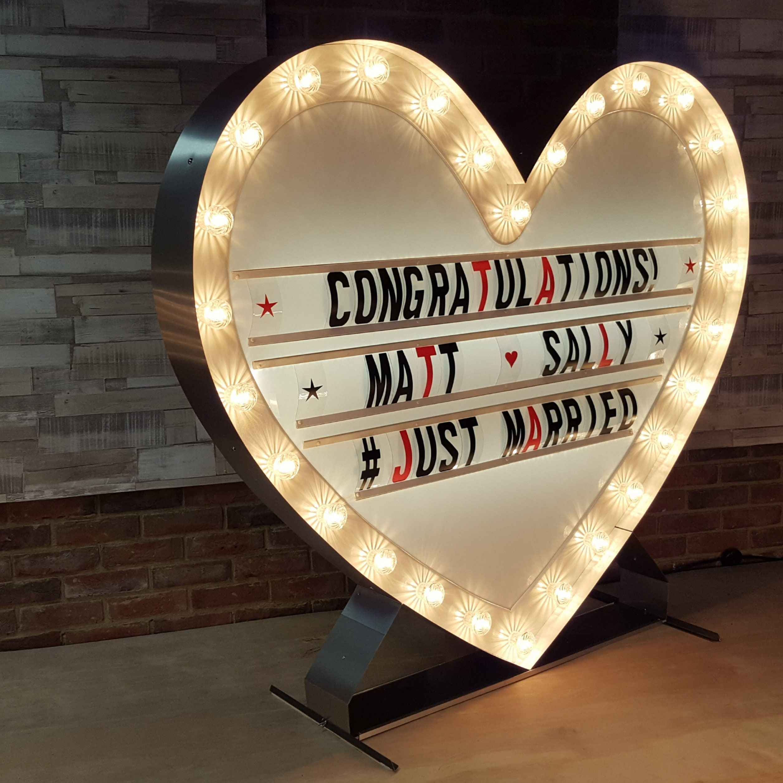 5ft Giant Love Heart Light up Light Box Letter Marquee Wedding Board ...
