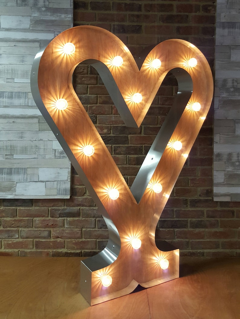 5ft Light up Heart/light Bulb Marquee Letter Lights - Etsy