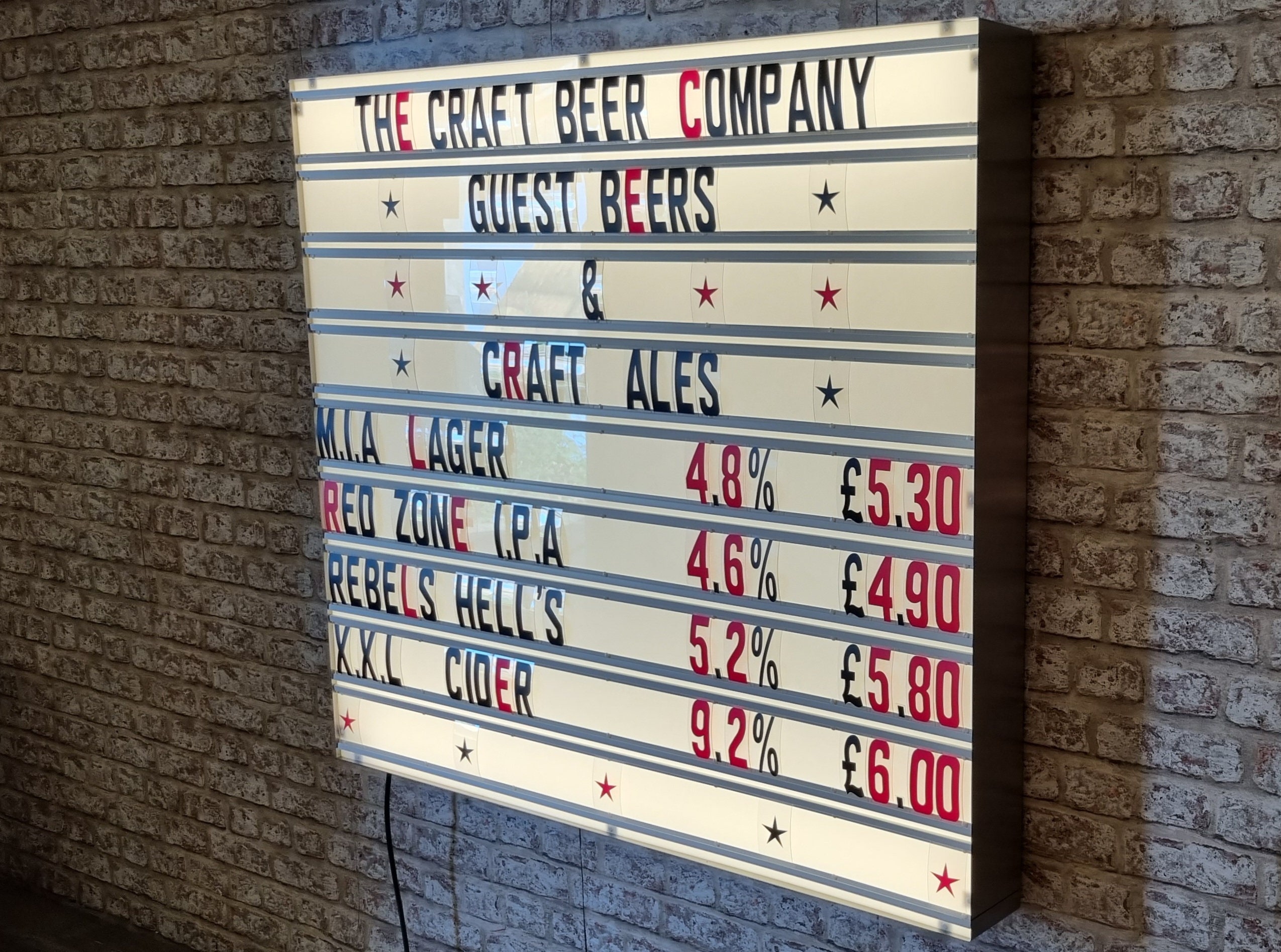 American Style Illuminated Menu Board Light Box Letter/bar/restaurant ...