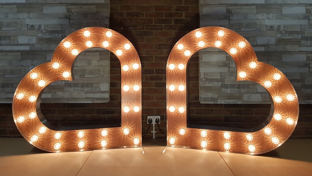 4ft Light Up/light Bulb Marquee Love Letter Wedding/event Lights (pair ...