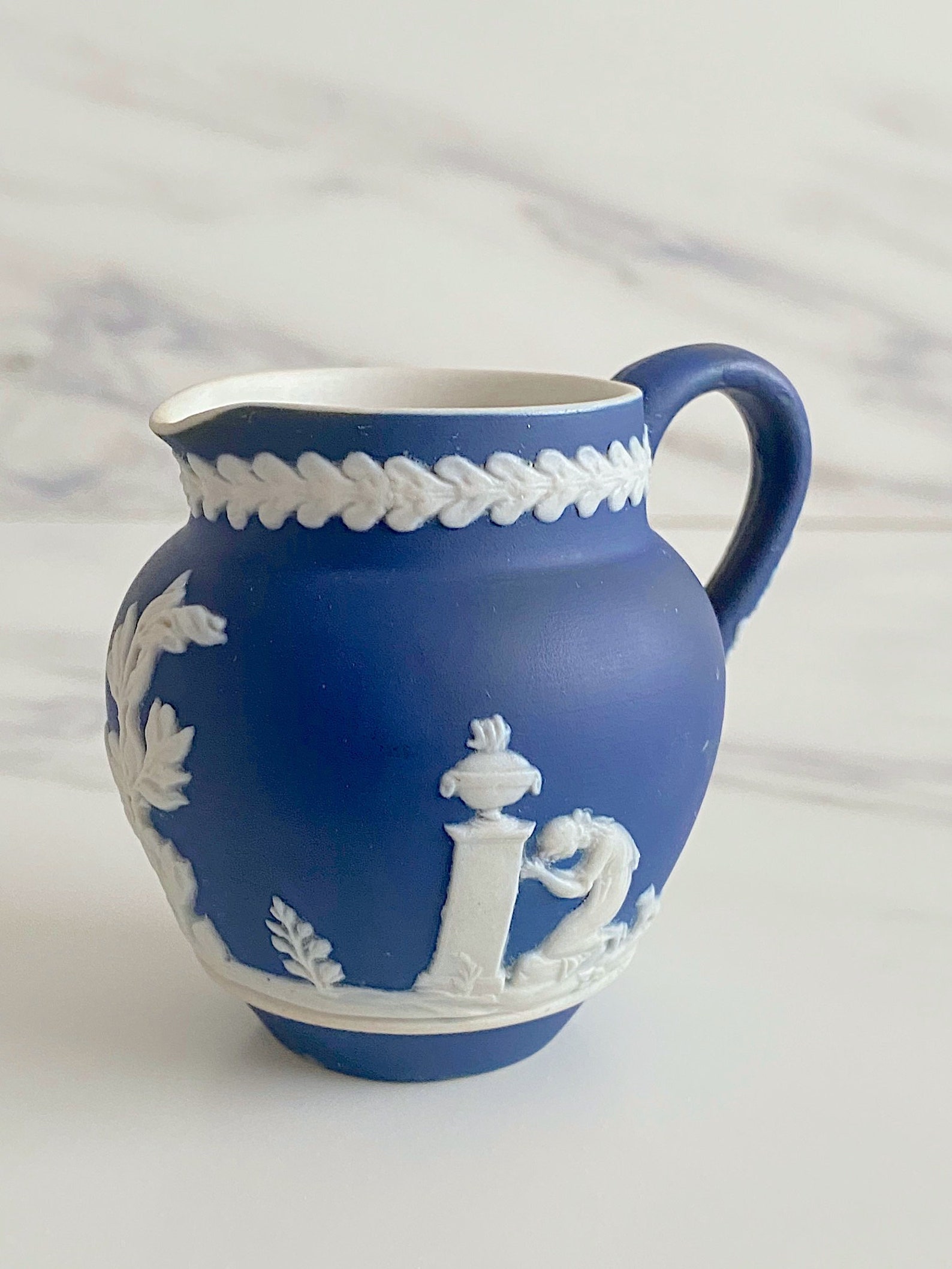 Antique Adams Tunstall England Porcelain Blue & White Jasperware Mini ...
