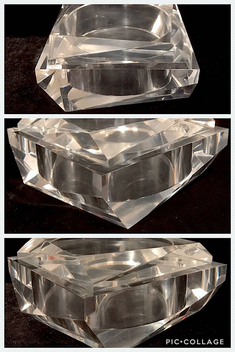 Ge Mid Century Modern Italian Geometric Faceted Lucite Jewelry ...