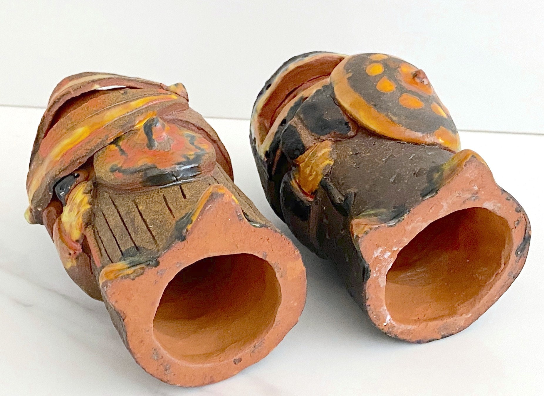 Vintage Pair of Hand Made Figural Pottery Sculptures of - Etsy