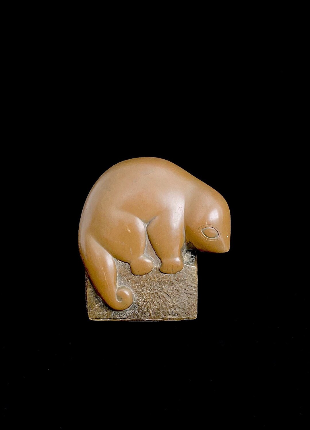 Vintage Modernist Modern Art Resin Sculpture of Opossum or Lemur by ...