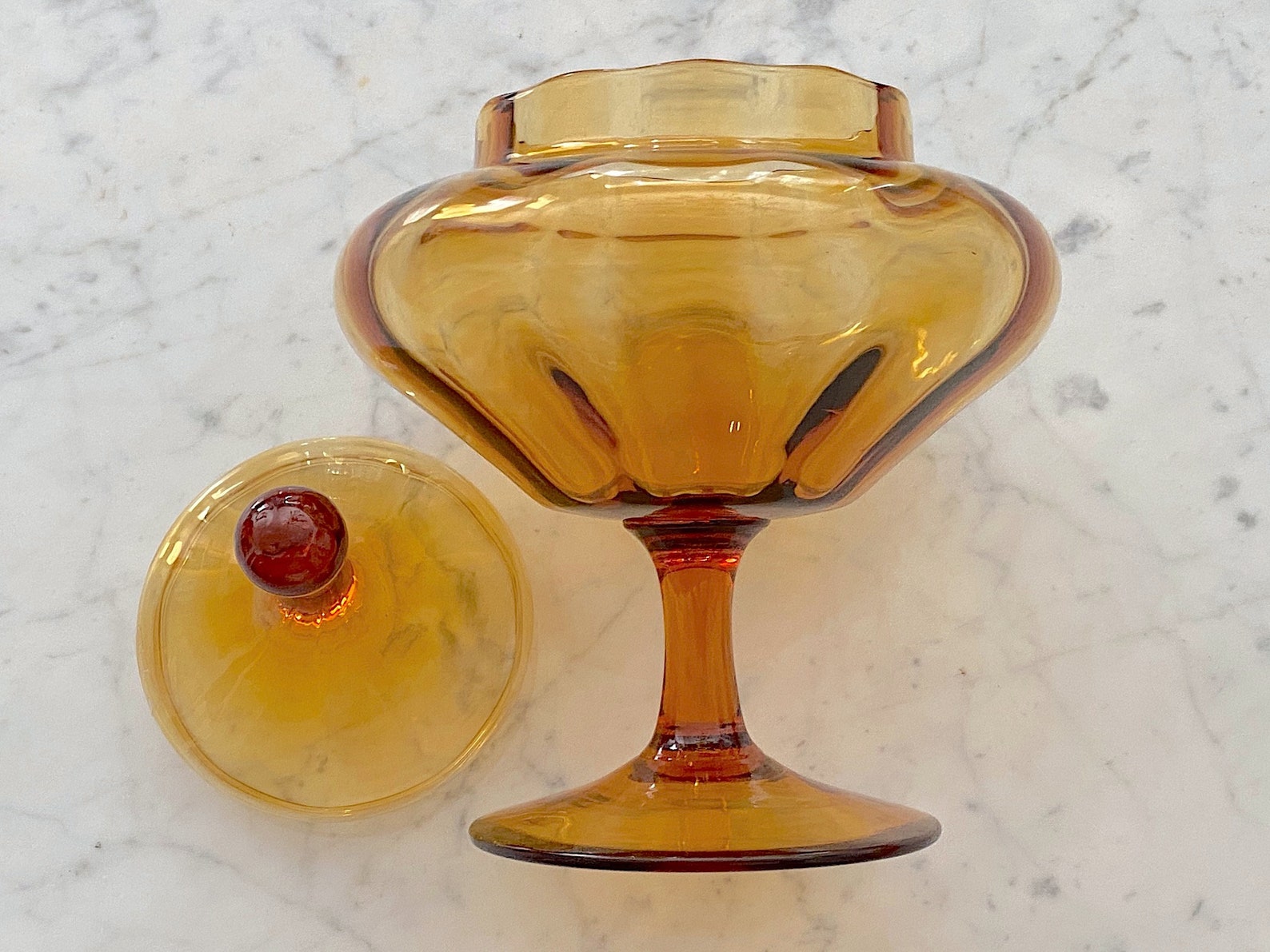 Vintage Mid Century Modern Italian Art Glass AMBER Apothecary | Etsy