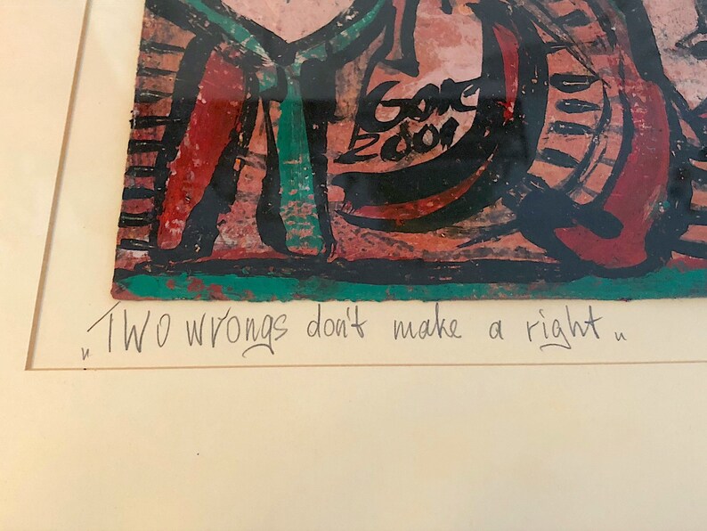 Vintage Modern Acrylic on Paper Original Painting by Alexander - Etsy