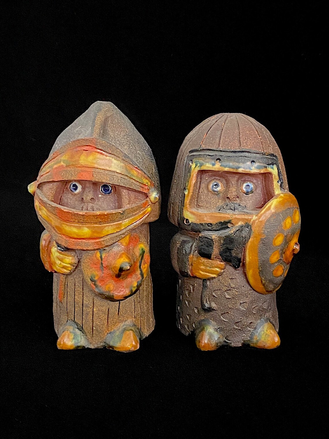 Vintage Pair of Hand Made Figural Pottery Sculptures of - Etsy