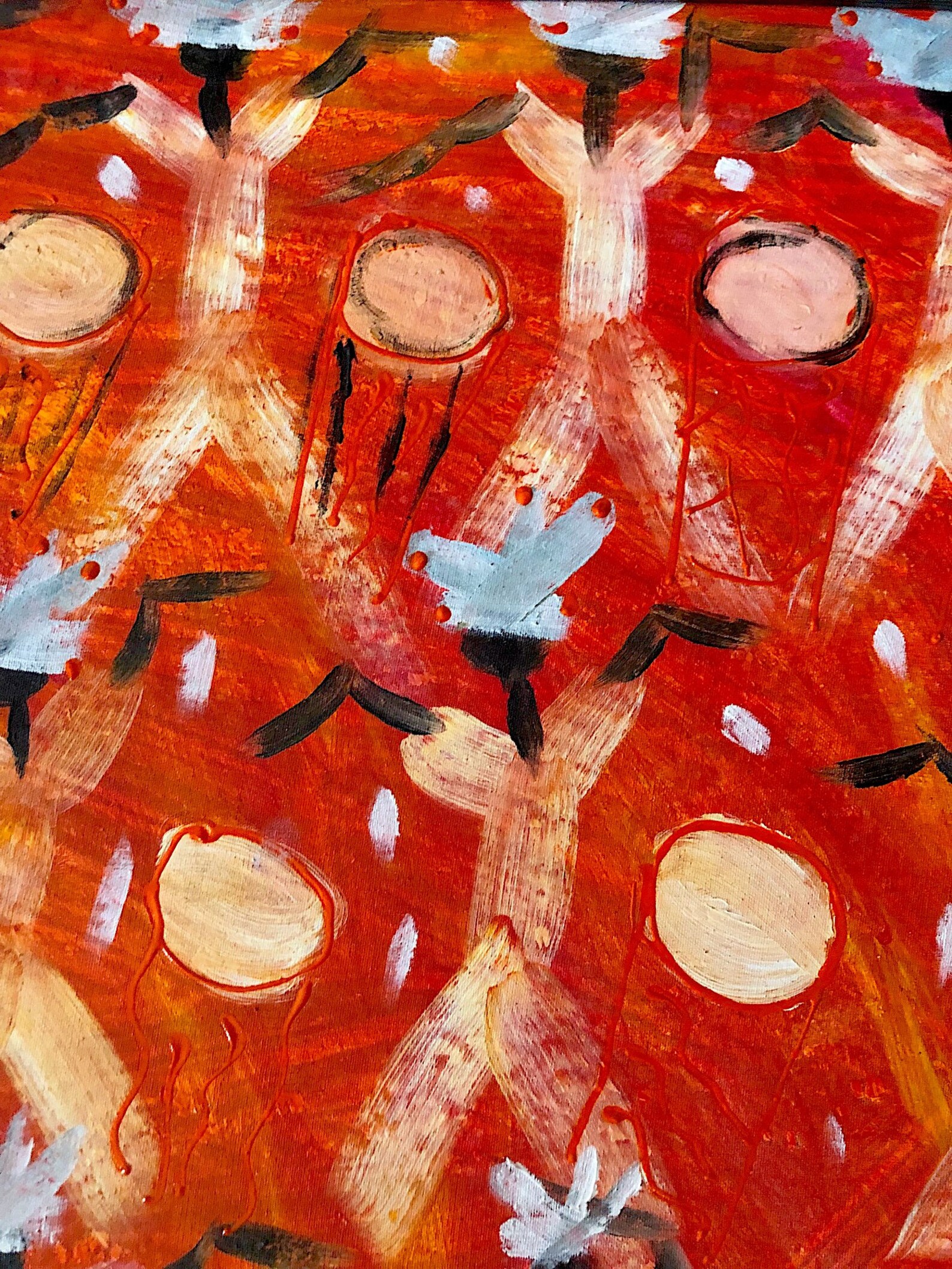 Vintage Modern Original Acrylic on Canvas Painting of Black Dancing ...