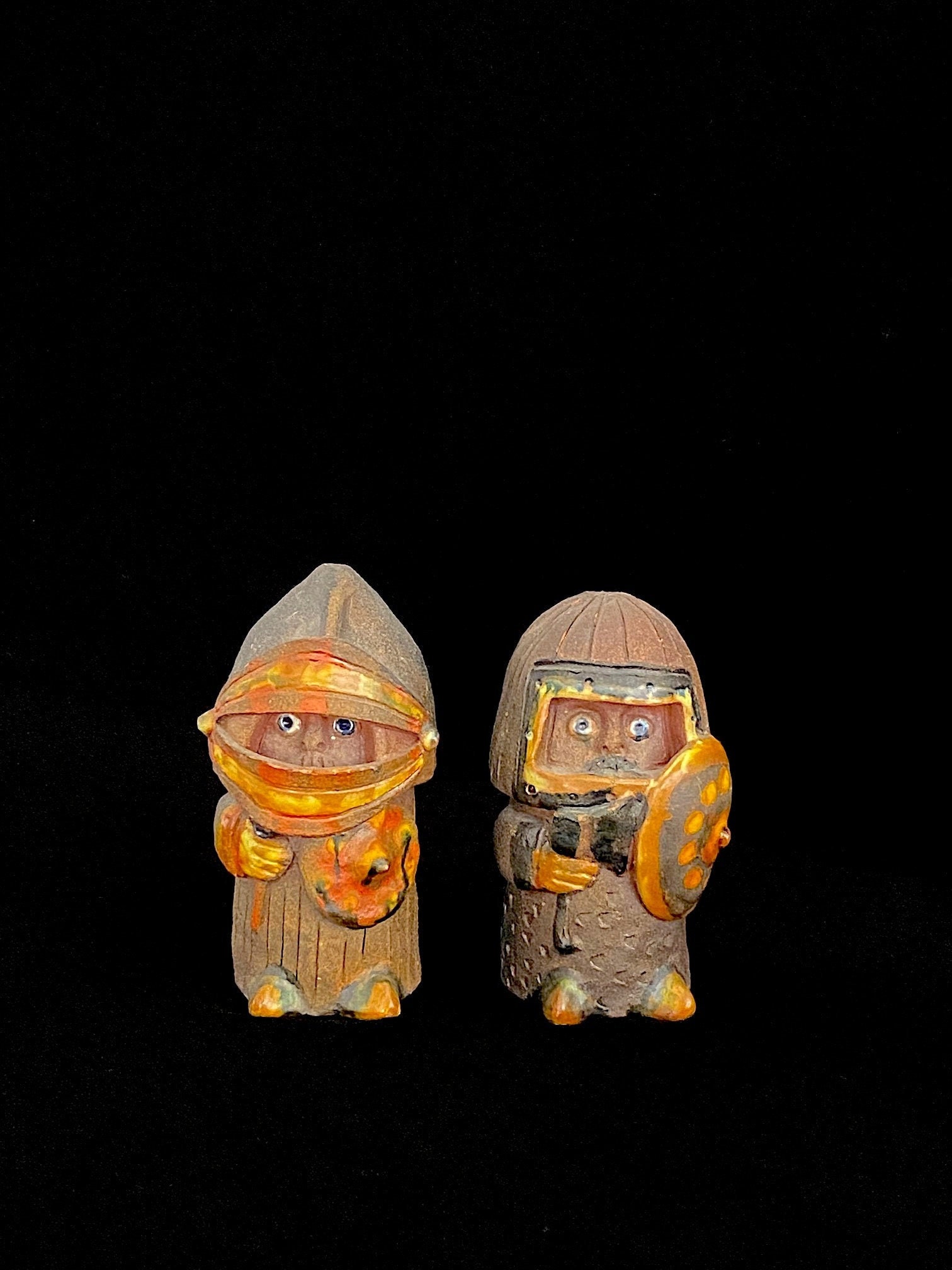 Vintage Pair of Hand Made Figural Pottery Sculptures of - Etsy