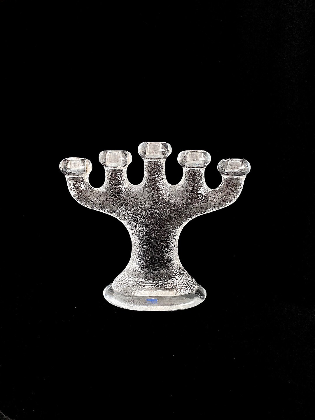 Vintage Scandinavian LARGE Art Glass Candelabra Tree 5 Candle ...