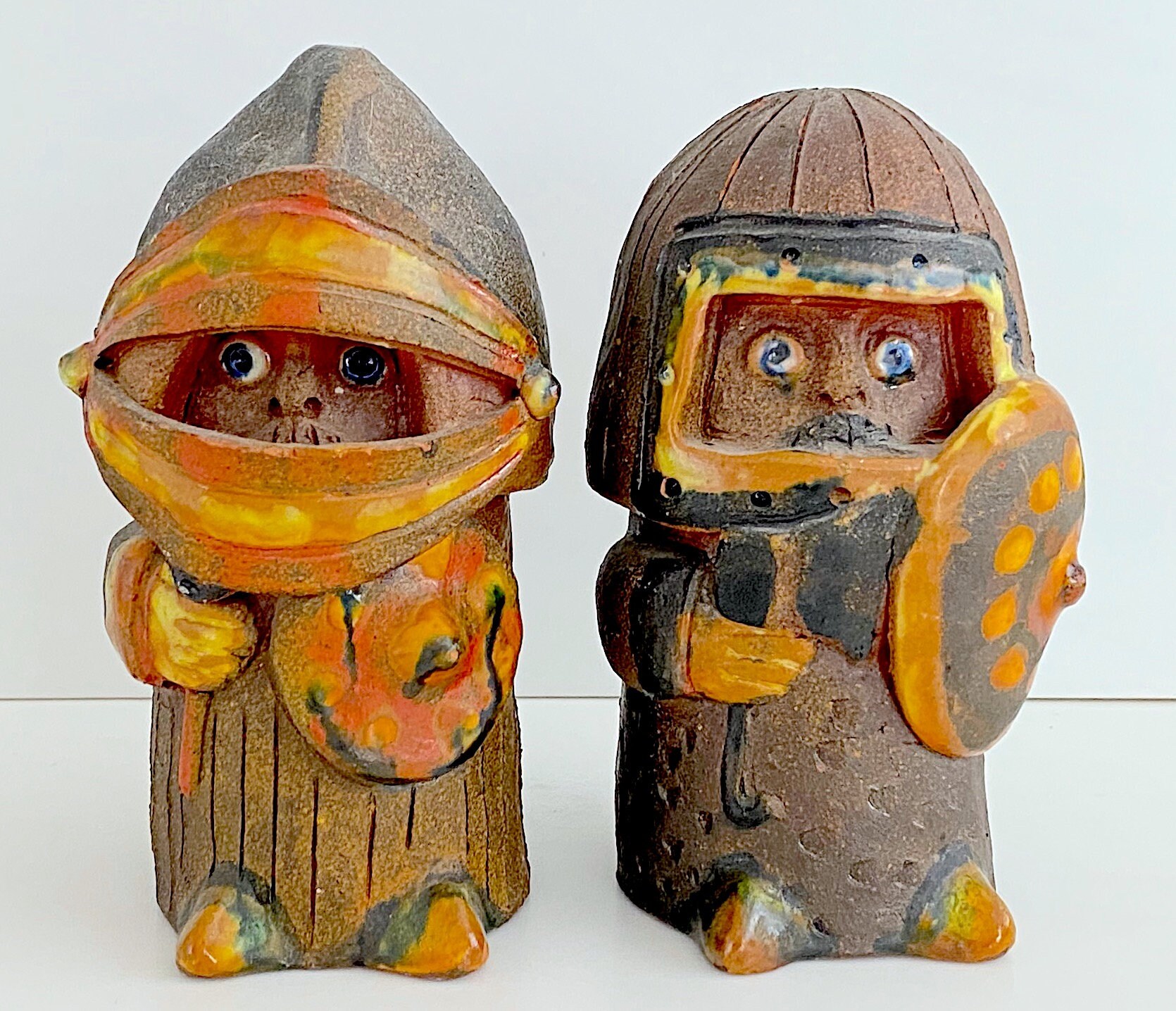 Vintage Pair of Hand Made Figural Pottery Sculptures of - Etsy