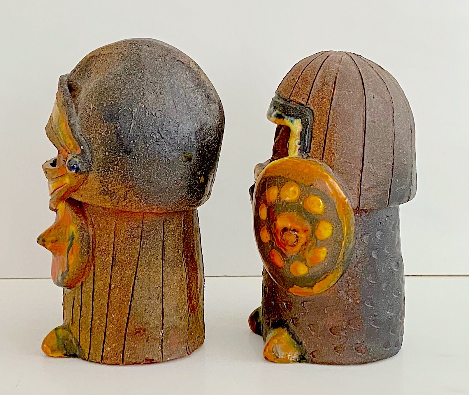 Vintage Pair of Hand Made Figural Pottery Sculptures of - Etsy