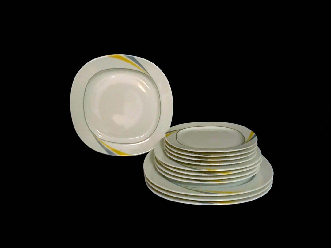 Vintage Mid Century Modern Thomas German Porcelain Dinnerware Set 12 ...