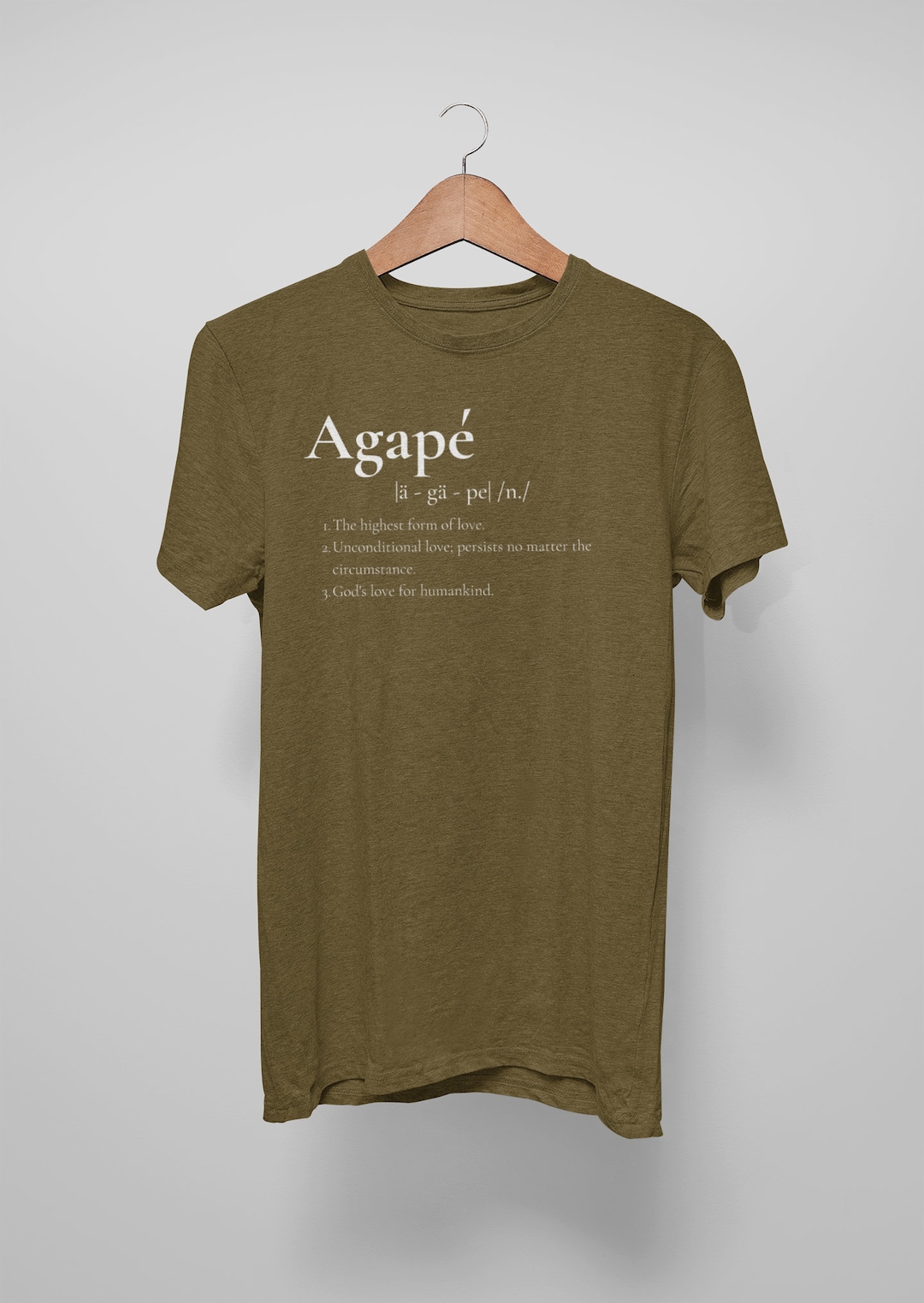 Agape Love Definition Tshirt Unisex Evangelism Christian Faith Tee ...