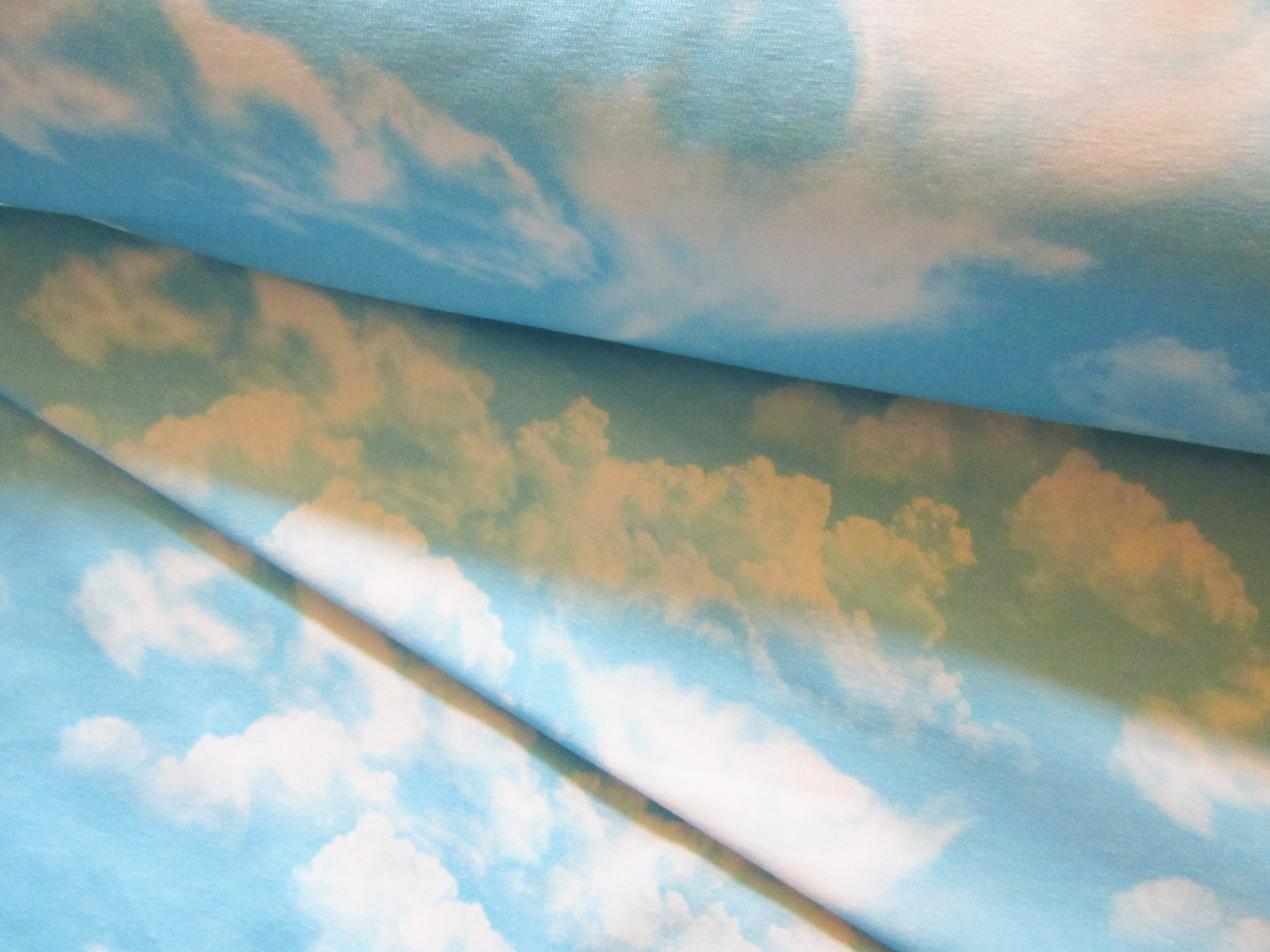 Jersey Cotton Clouds Sky Design in Blue and White | Etsy