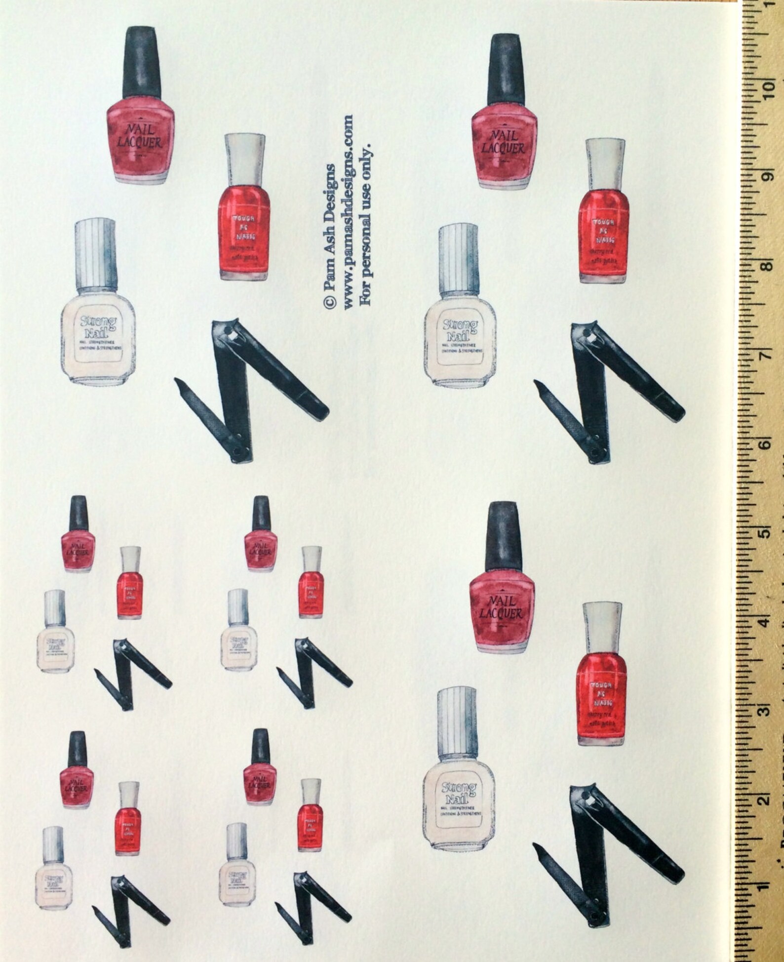 Mani/pedi Printable Card Kit | Printable Manicure/pedicure Watercolo ...