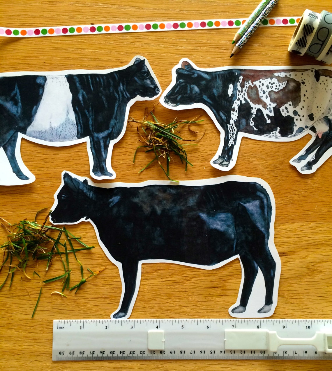 Cow Printable Card Kit Printable Cow Watercolor Clipart for Art ...