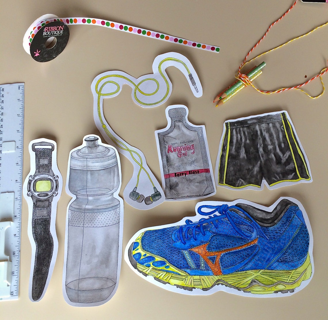 Running Printable Card Kit | Printable Running Watercolor Clipart for ...