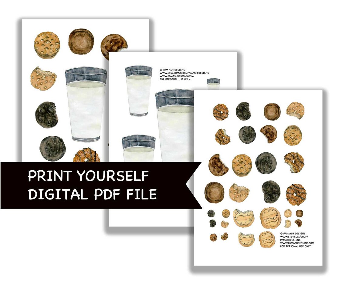Milk and Cookies Printable Card Kit | Printable Milk and Cookies ...