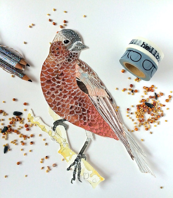 Bird Printable Card Kit Printable Watercolor Bird Clipart | Etsy