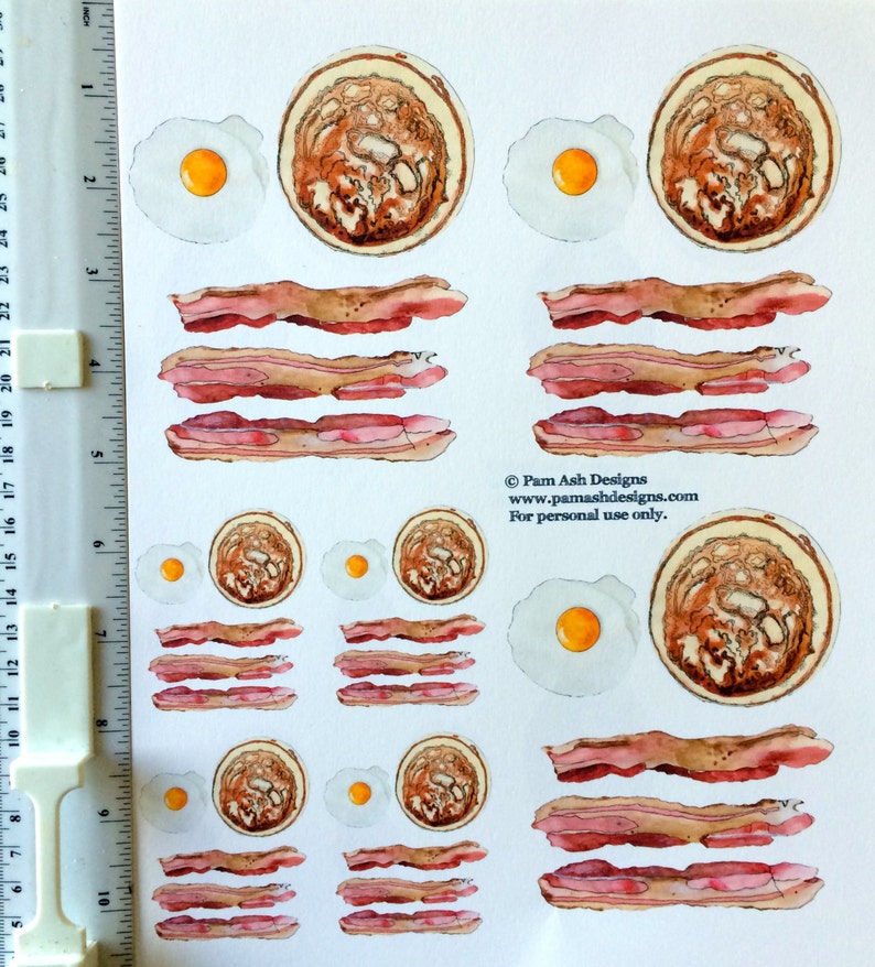 Printable Breakfast Card Kit | Printable Breakfast Watercolor Clipart ...