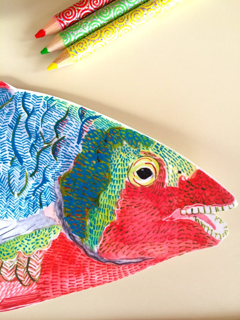 Printable Fish Card Kit | Printable Fish Watercolor Clipart for Art ...