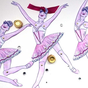 Articulated Ballerina Paper Doll Printable Ballerina Gift Tag Printable ...