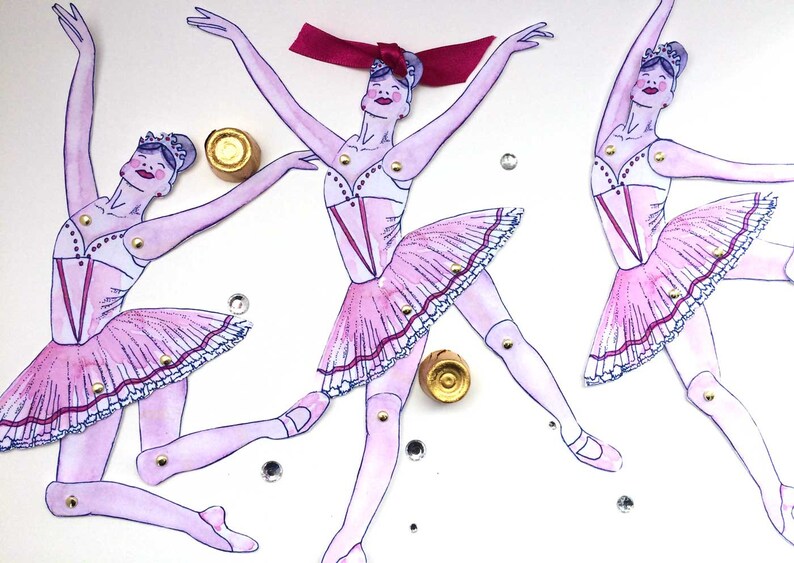 Articulated Ballerina Paper Doll | Printable Ballerina Gift Tag ...