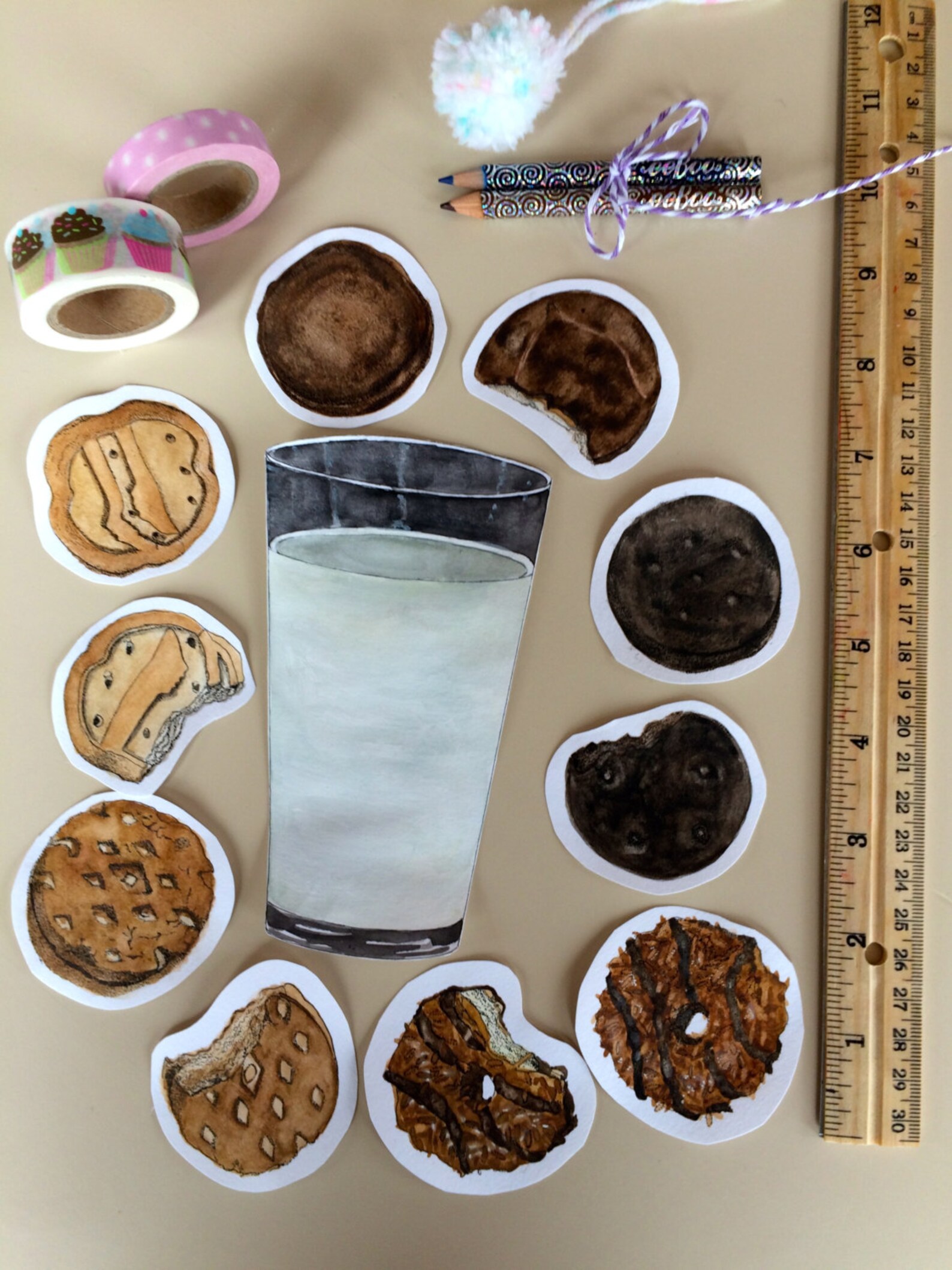 Milk and Cookies Printable Card Kit | Printable Milk and Cookies ...