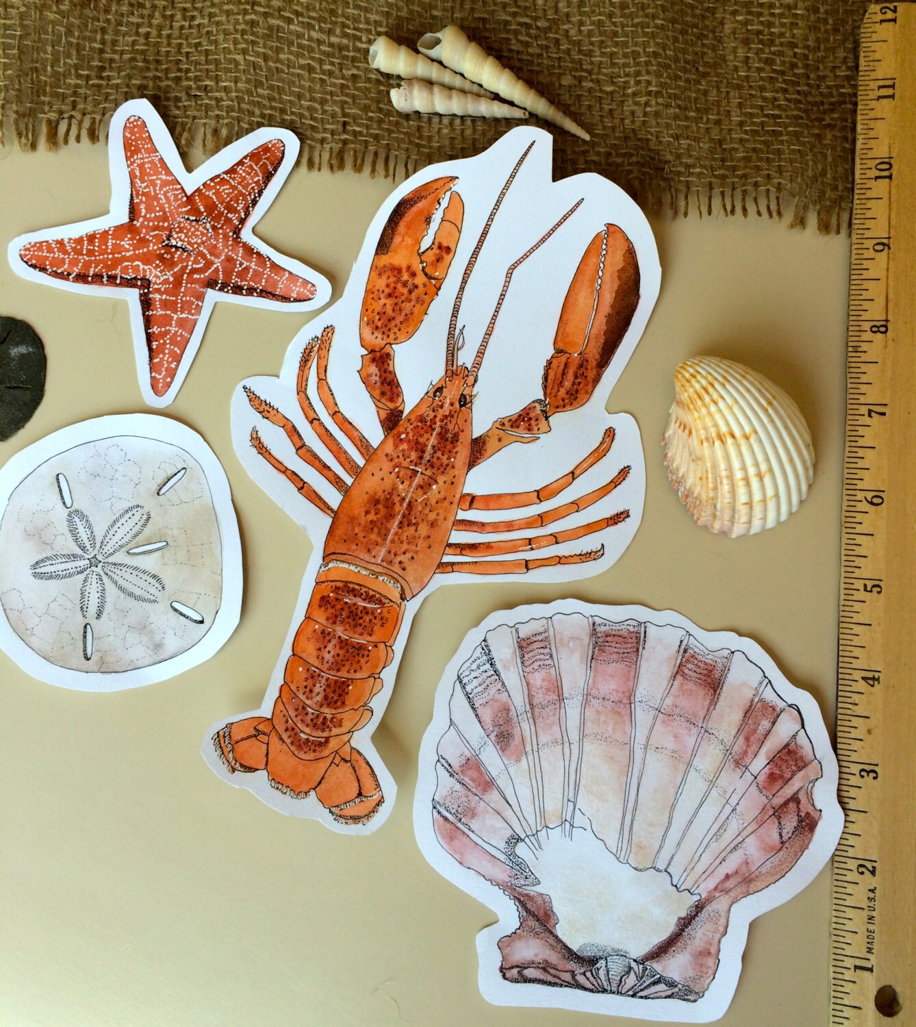 Beach Printable Card Kit | Printable Beach Watercolor Clipart for Art ...