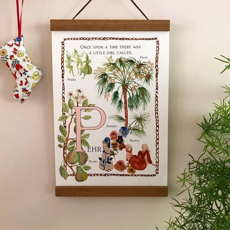 P A4 Personalised Baby Name Illustration Letter - Etsy