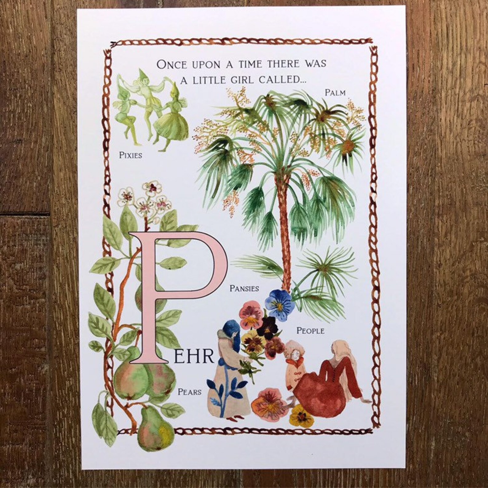 P A4 Personalised Baby Name Illustration Letter - Etsy