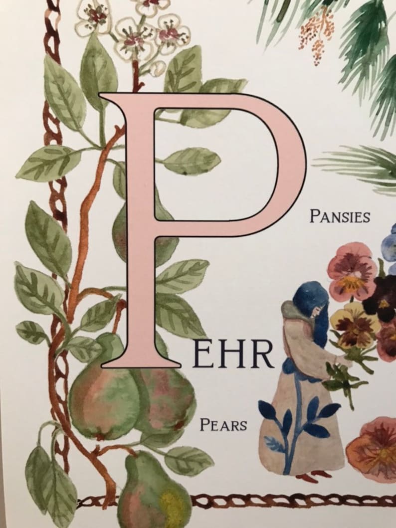 P A4 Personalised Baby Name Illustration Letter - Etsy