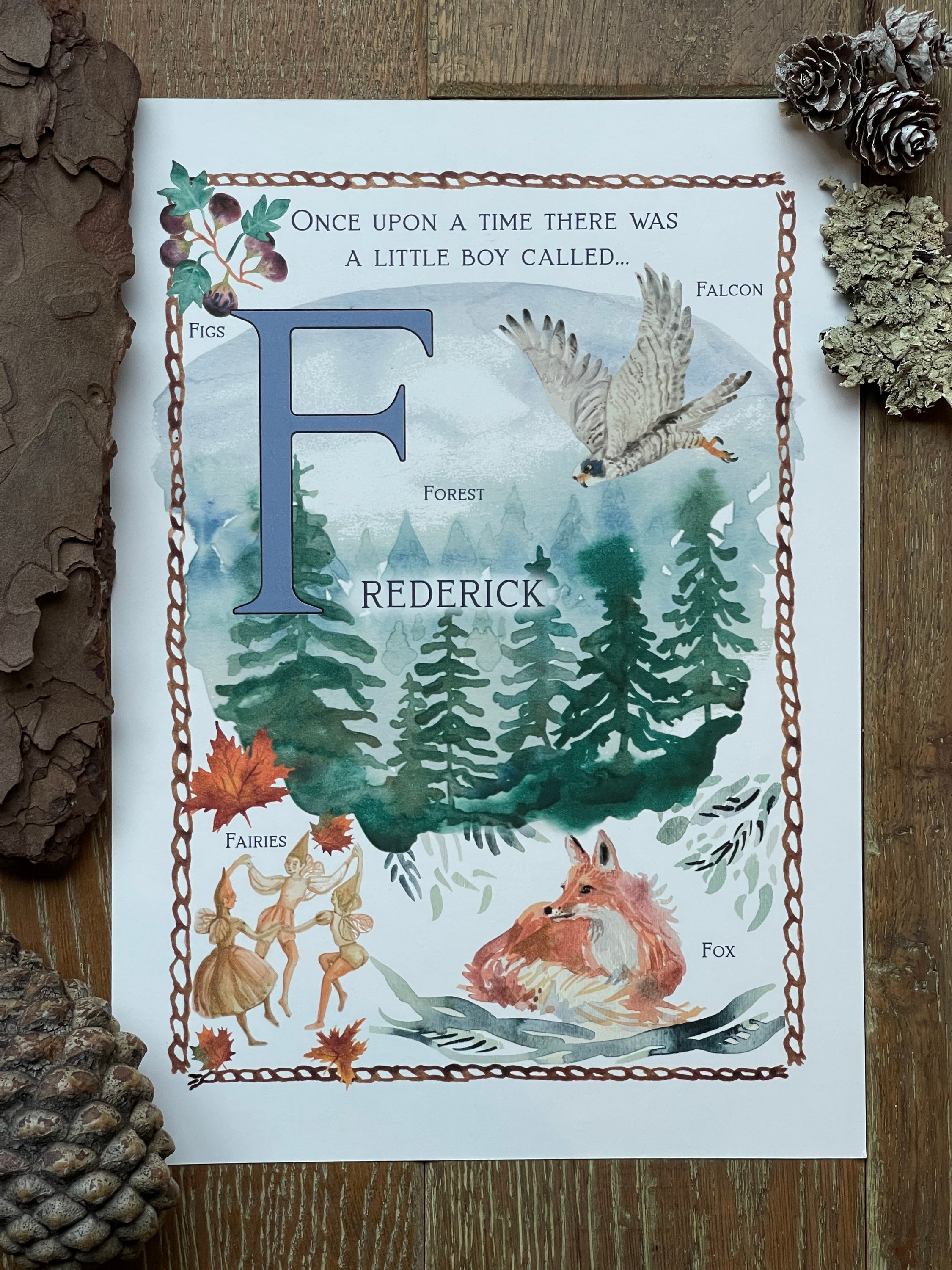 F A4 Personalised Baby Name Illustration Letter - Etsy