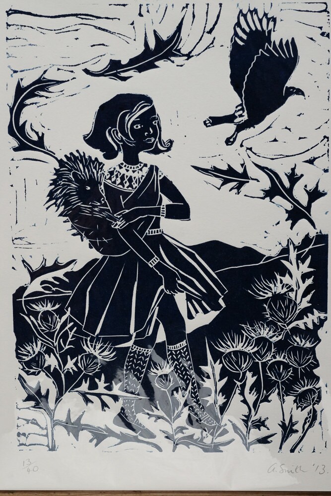 The Autumn Wind A4 Linocut Print - Etsy