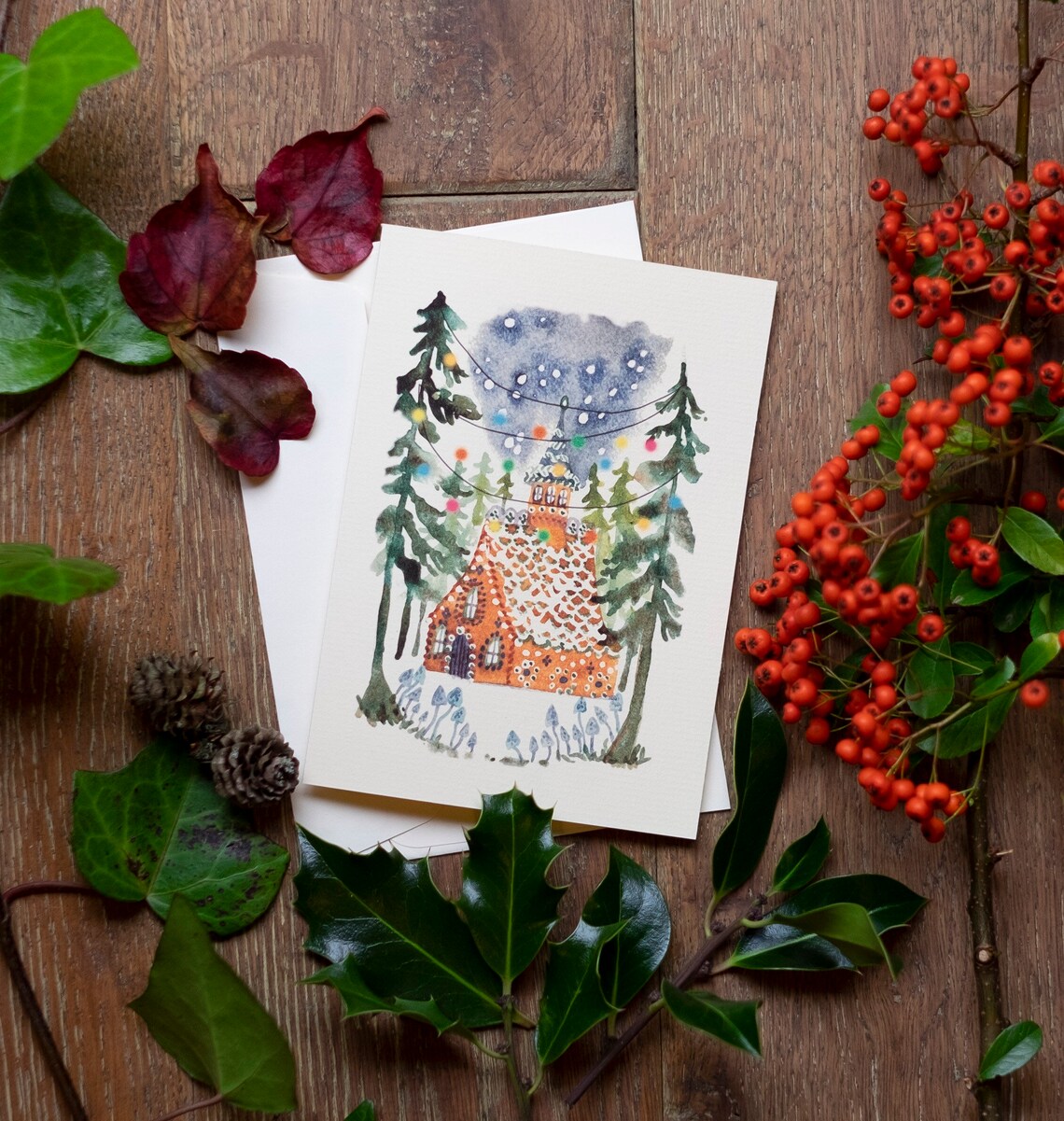 Winter Cards/christmas Cards – Handprinted Greeting Cards, Pack of 12 ...