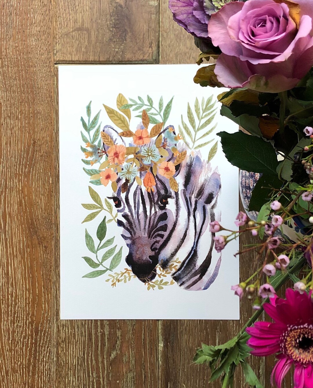 Zebra A4 Print - Etsy
