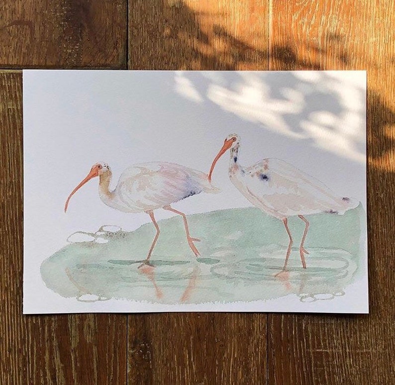 Ibis Birds Print A4 Print - Etsy