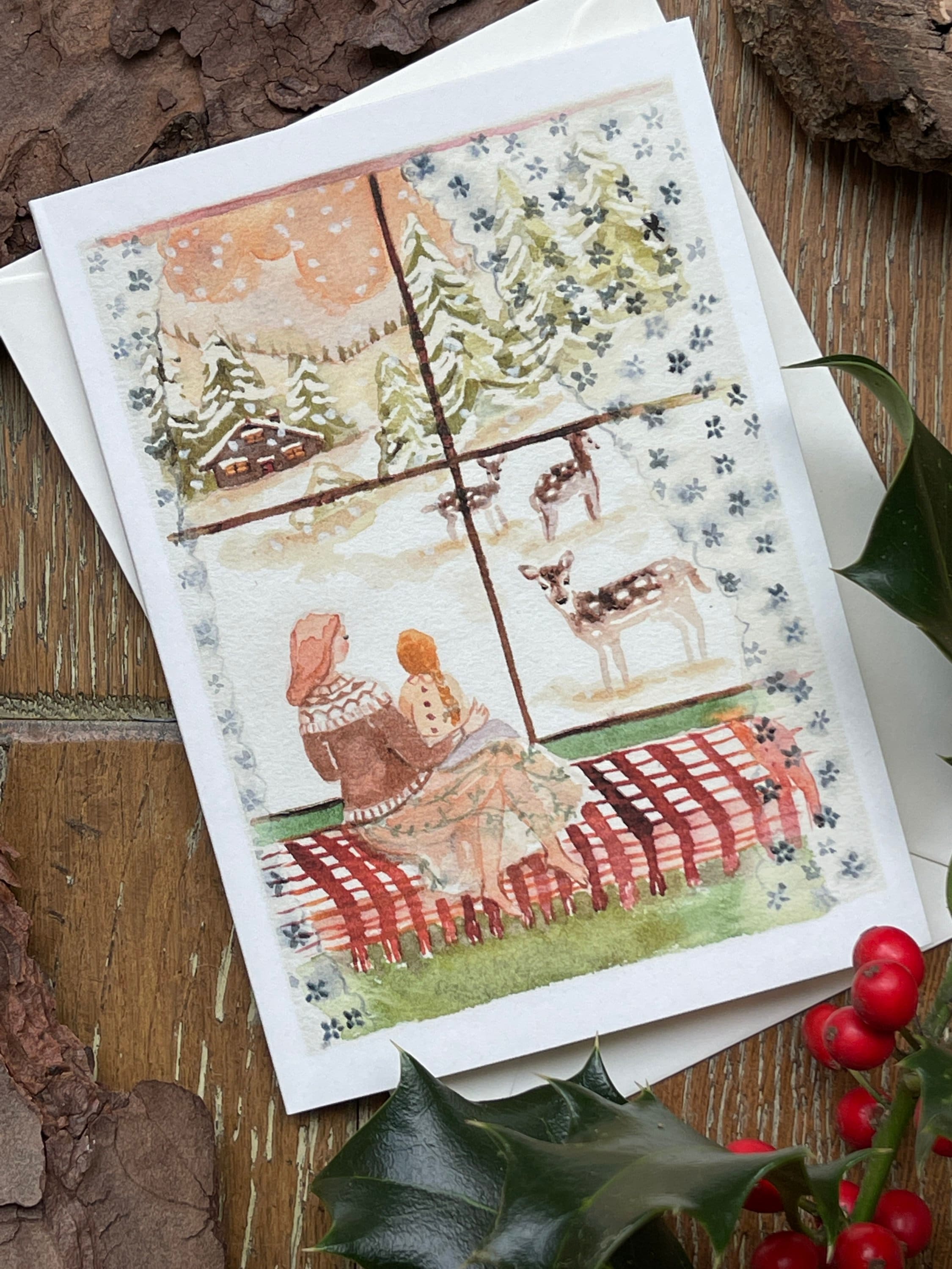 Winter Cards/christmas Cards – Handprinted Greeting Cards, Pack of 12 ...